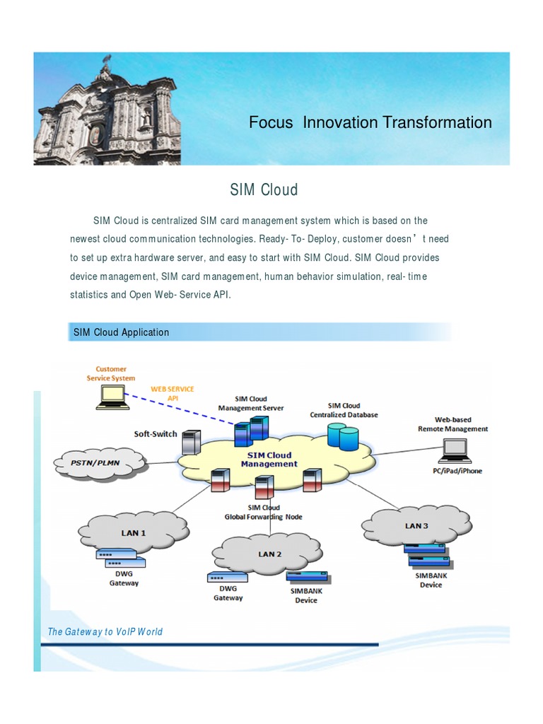 Focus Innovation Transformation: SIM Cloud | PDF | Cloud Computing | Voice Over Ip