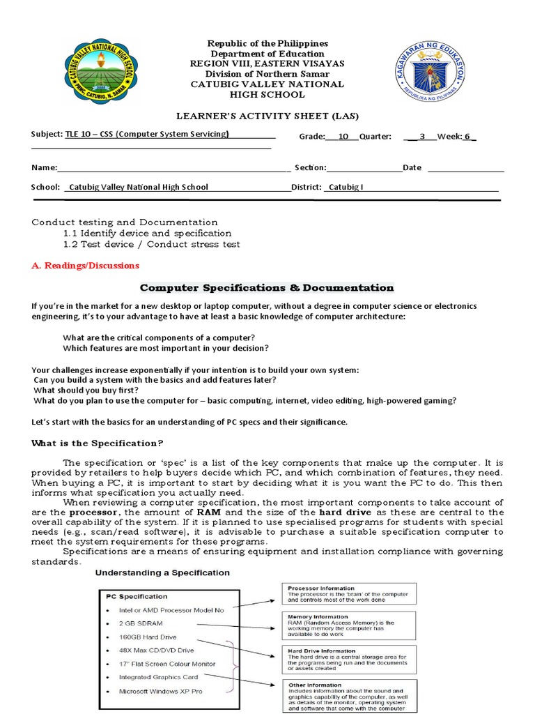 Republic of The Philippines Department of Education Division of ...