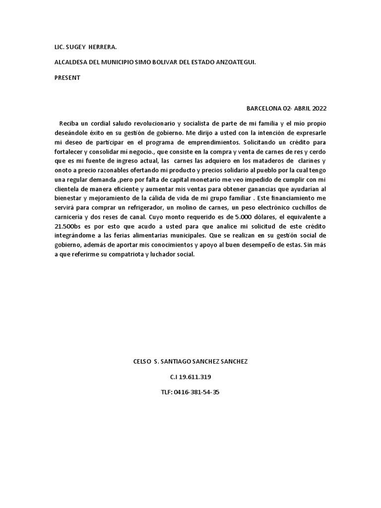 Carta para La Alcaldesa | PDF