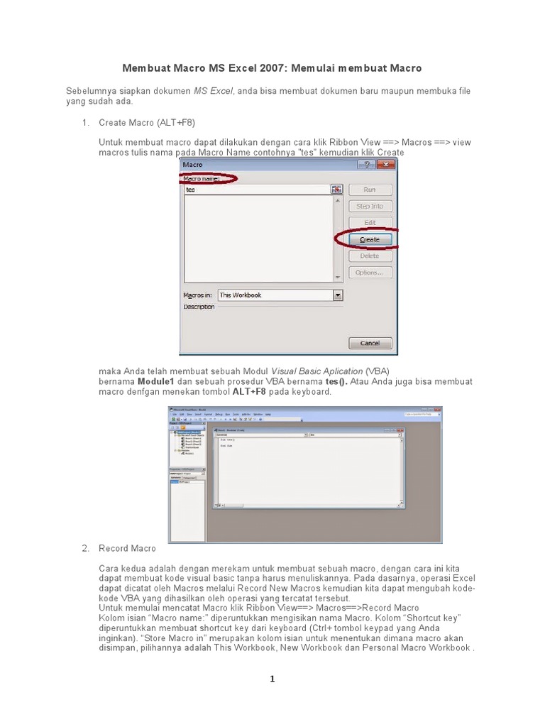 Membuat Macro MS Excel 2007 | PDF