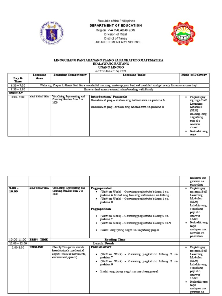 WHLP Math Week 1 First | PDF