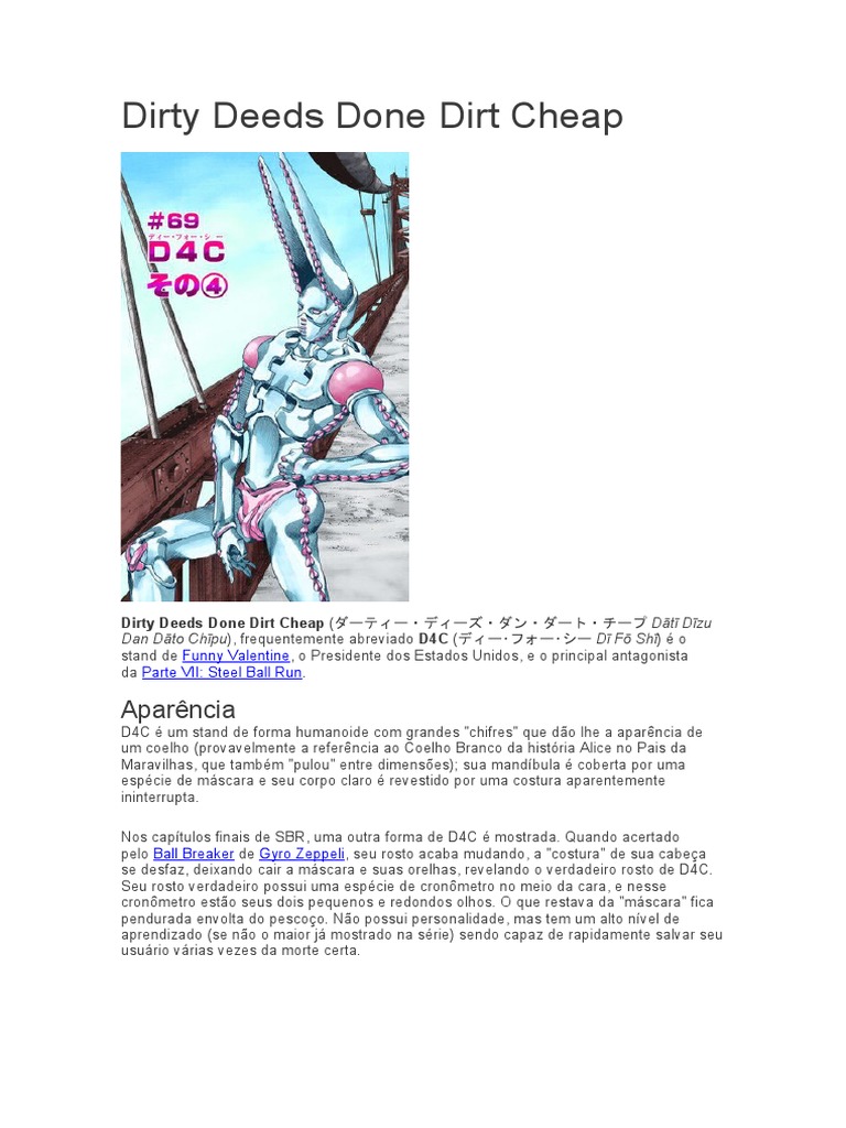 D4C: o stand de Valentine | PDF | Dimensão