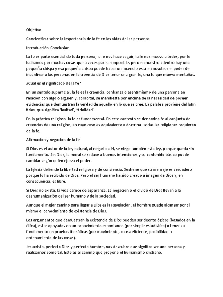 Cuál Es El Significado de La Fe | PDF | Fe | Dios