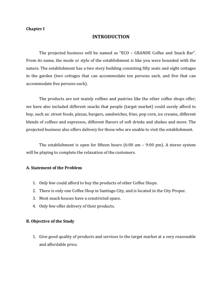 Chapter I - Introduction | Coffeehouse | Coffee