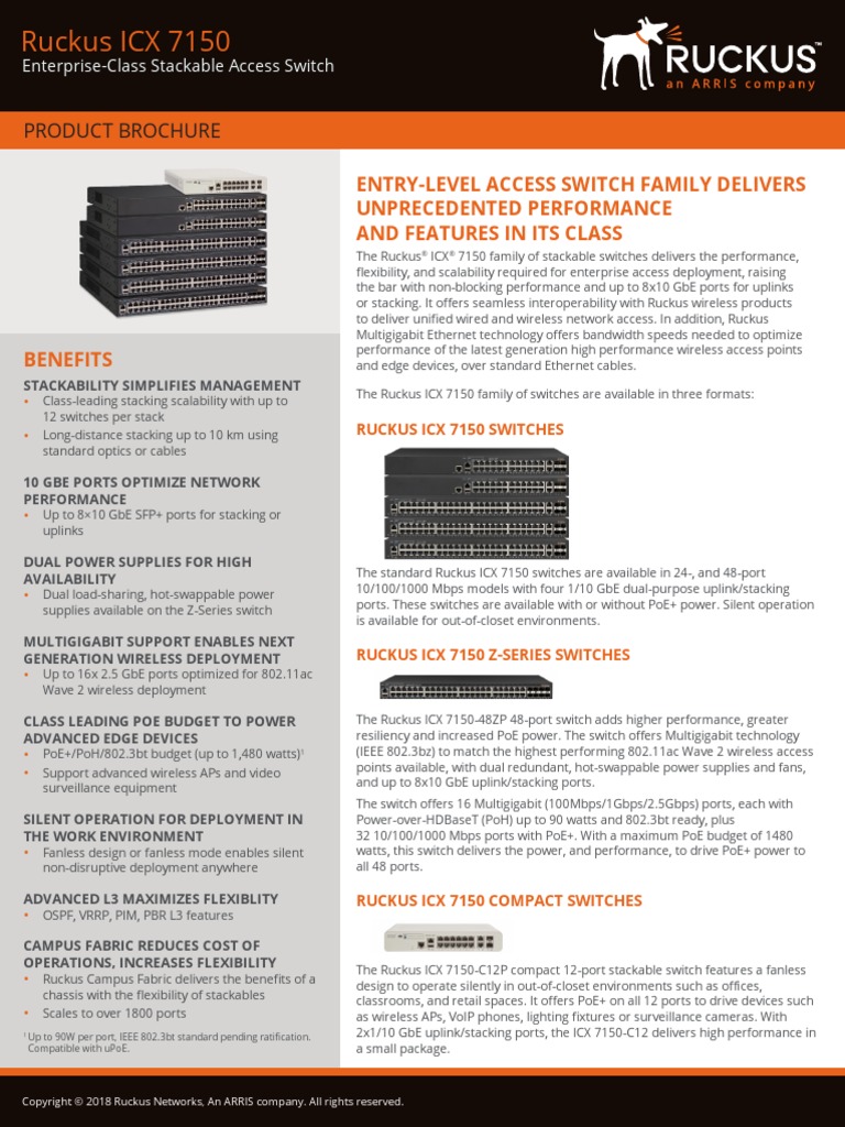 FOLLETO RUCKUS ICX 7150 | PDF | Network Switch | Computer Network