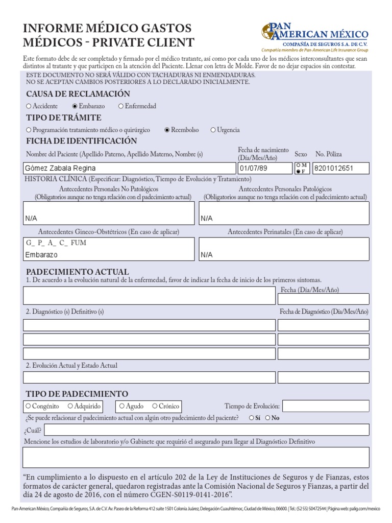 Formato Informe Médico - Palig | PDF | Diagnostico medico | Hospital