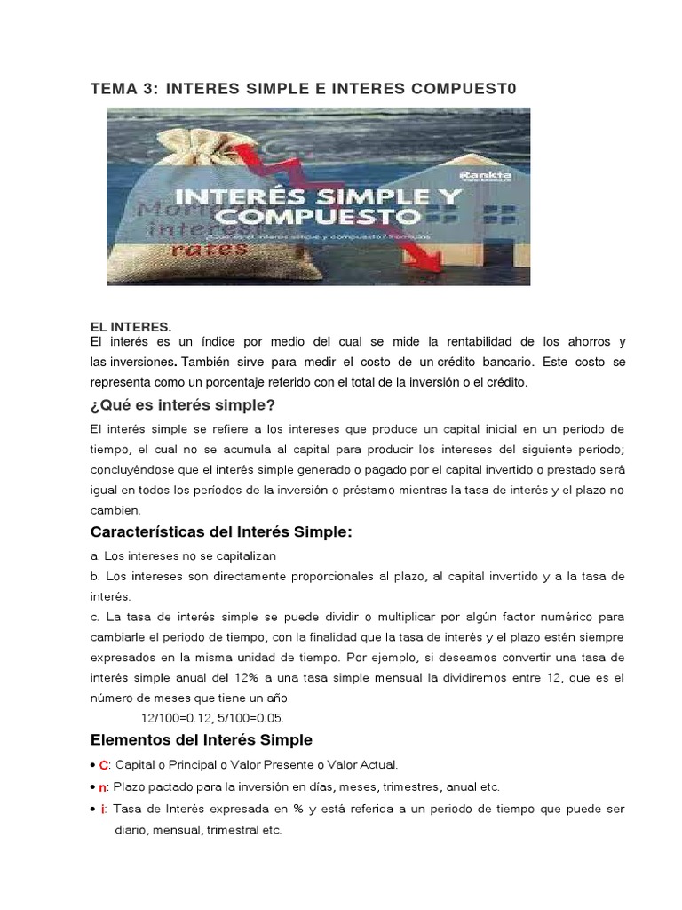 Qué Es El Interés Simple 2022 | PDF | Interés | Bancario