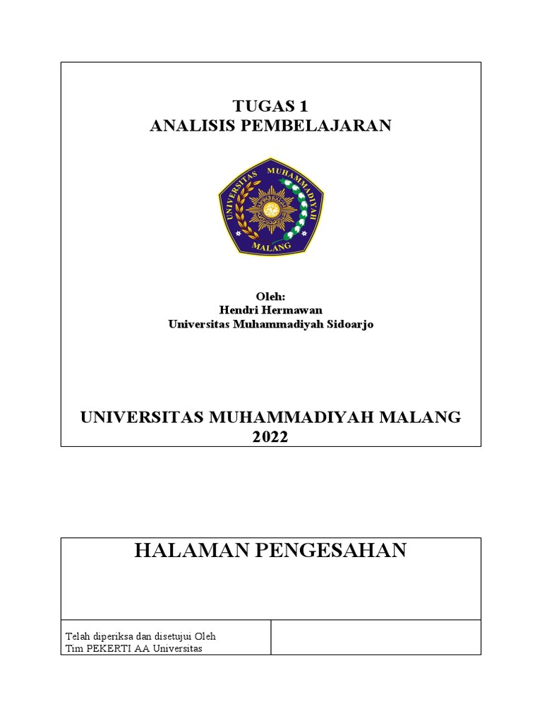 1 - Analisis Pembelajaran - Hendri - UMSIDA | PDF