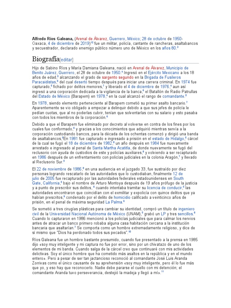 Alfredo Ríos Galeana | PDF | México | Prisión