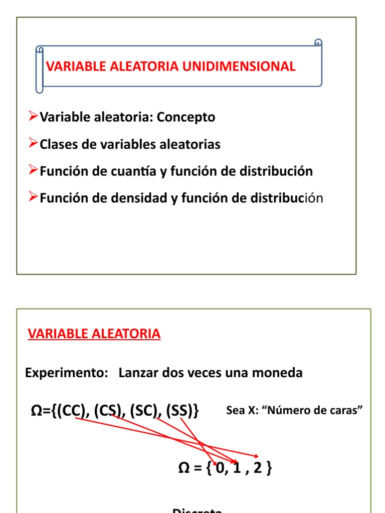 Variable Aleatoria | PDF | Función de densidad de probabilidad | Variable aleatoria