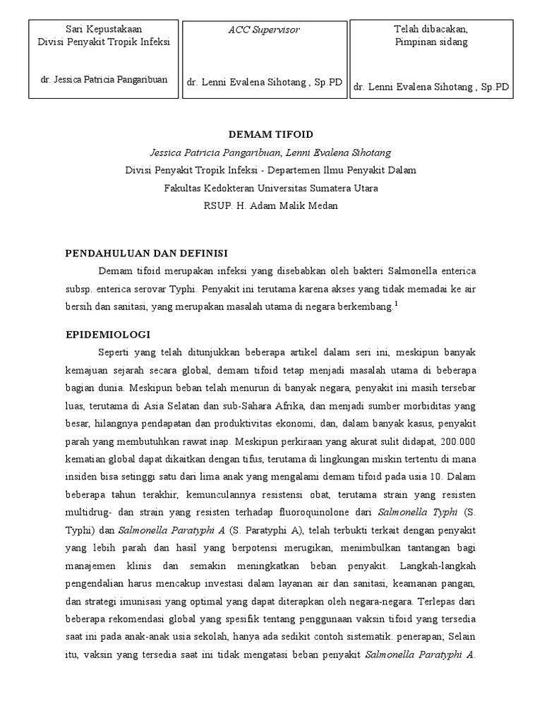 Epidemiologi dan Patogenesis Demam Tifoid | PDF | Pengembangan Diri ...
