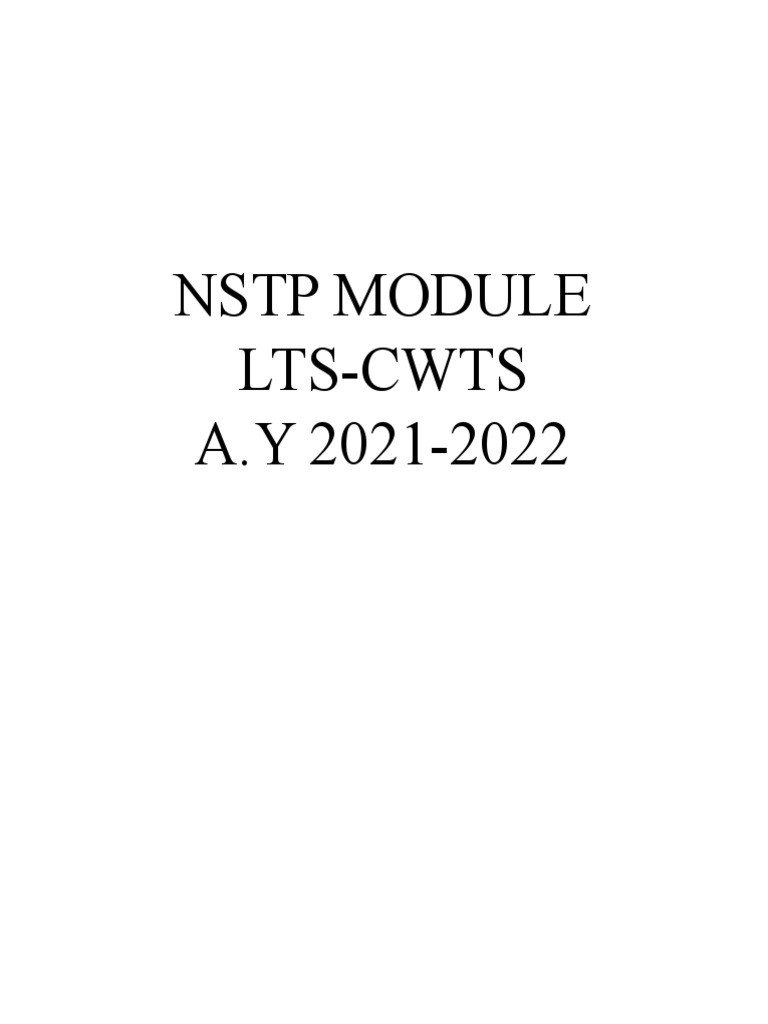 NSTP Module Lts-Cwts A.Y 2021-2022 | PDF | Justice | Crime & Violence