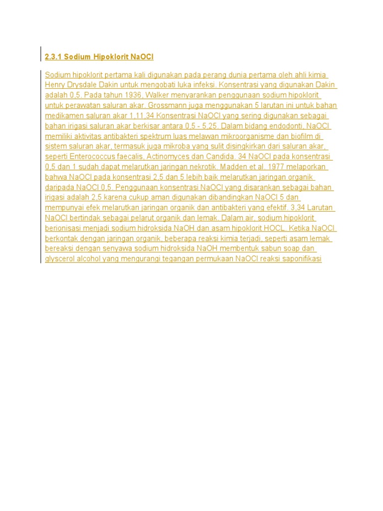 2.3.1 Sodium Hipoklorit Naocl | PDF