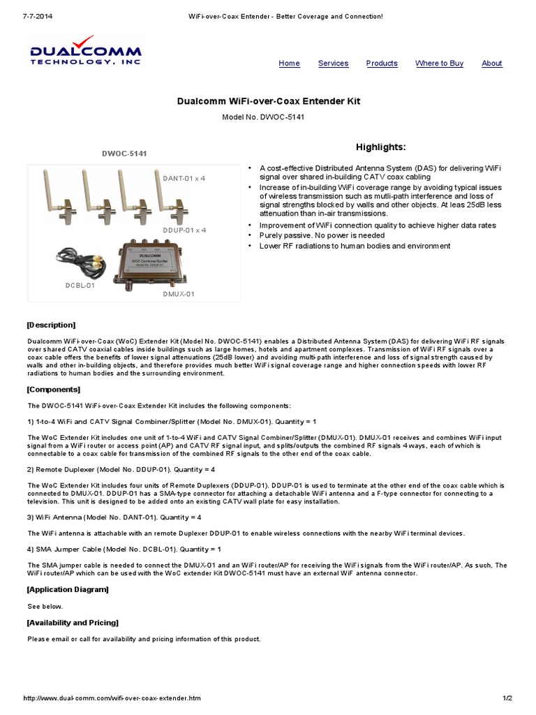 WiFi-over-Coax Entender - Better Coverage and Connection! | PDF | Wi Fi ...