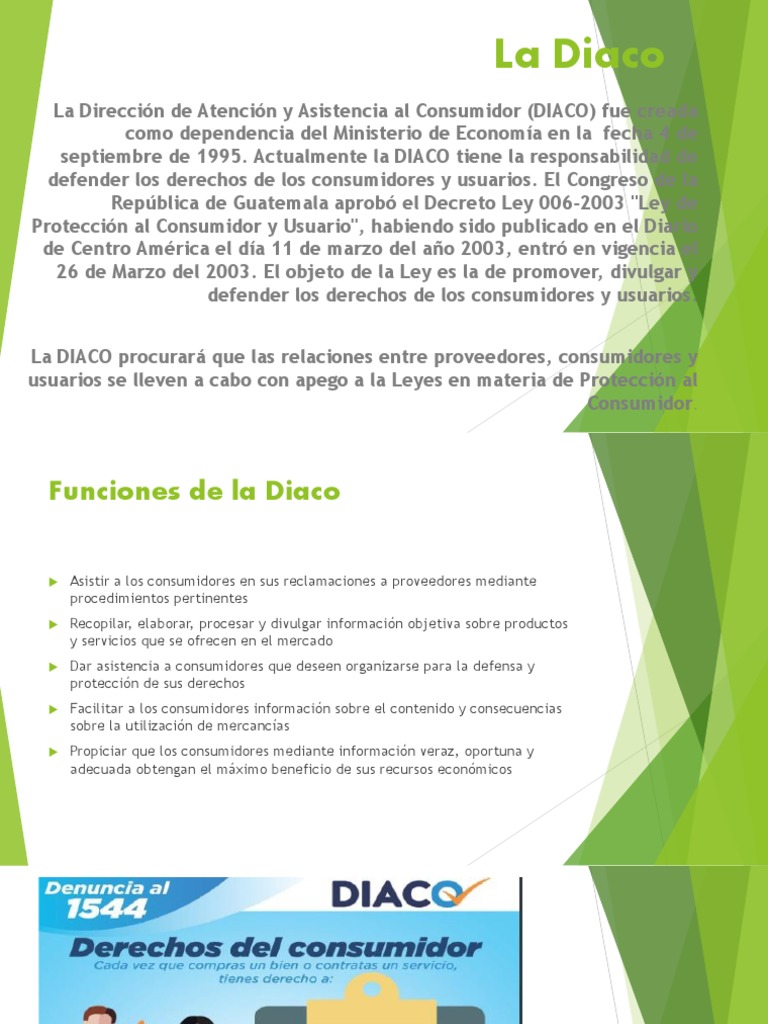 Funciones y Ley de la DIACO en Guatemala | PDF | Los consumidores ...
