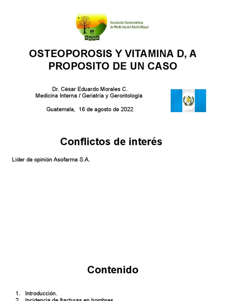 Presentacion Clase Asofarma Agosto 22 Osteoporosis | PDF | Osteoporosis ...