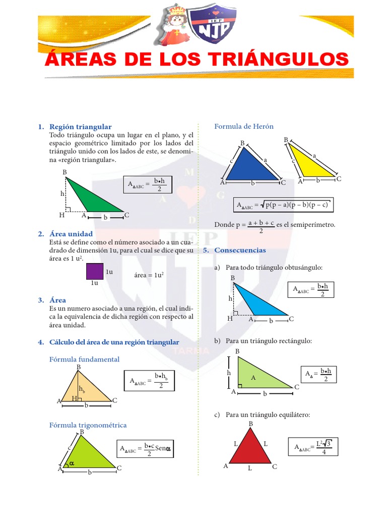 Áreas de Los Triángulos para Tercer Grado de Secundaria | PDF ...