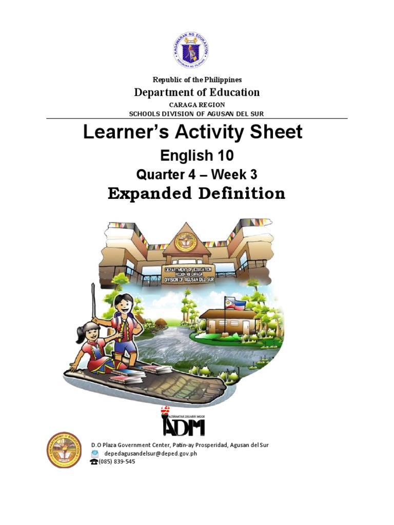 Learner's Activity Sheet: Expanded Definition | PDF | Definition | Word