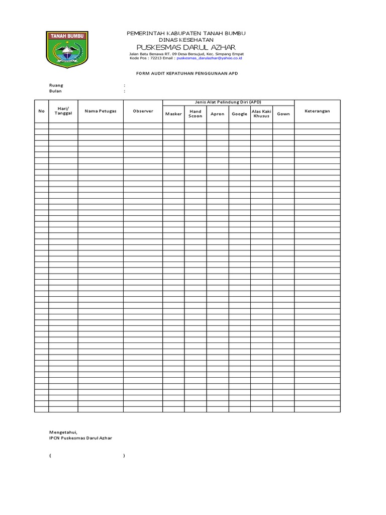 Form KKT Apd Ppi Revisi | PDF