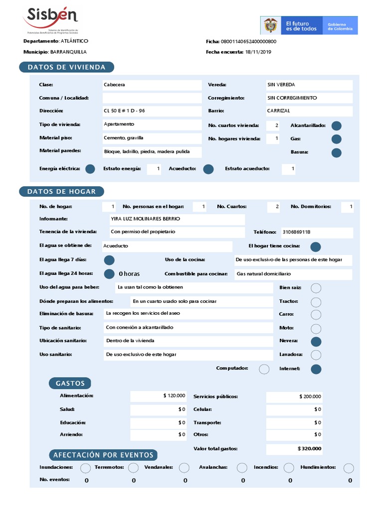 Descargar Ficha Sisben | PDF