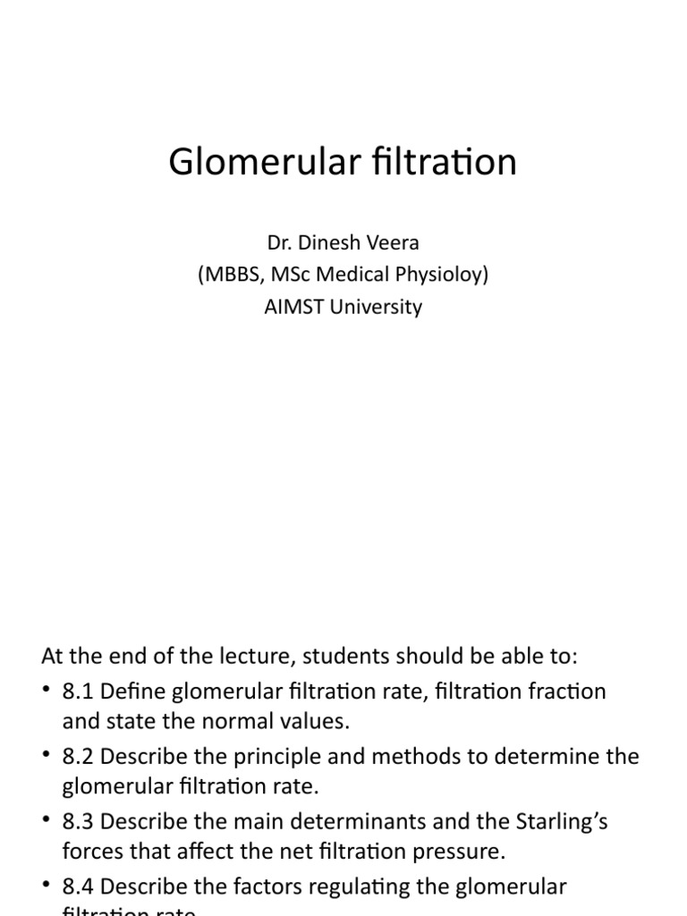 Understanding Glomerular Filtration Rate | PDF | Kidney | Anatomy
