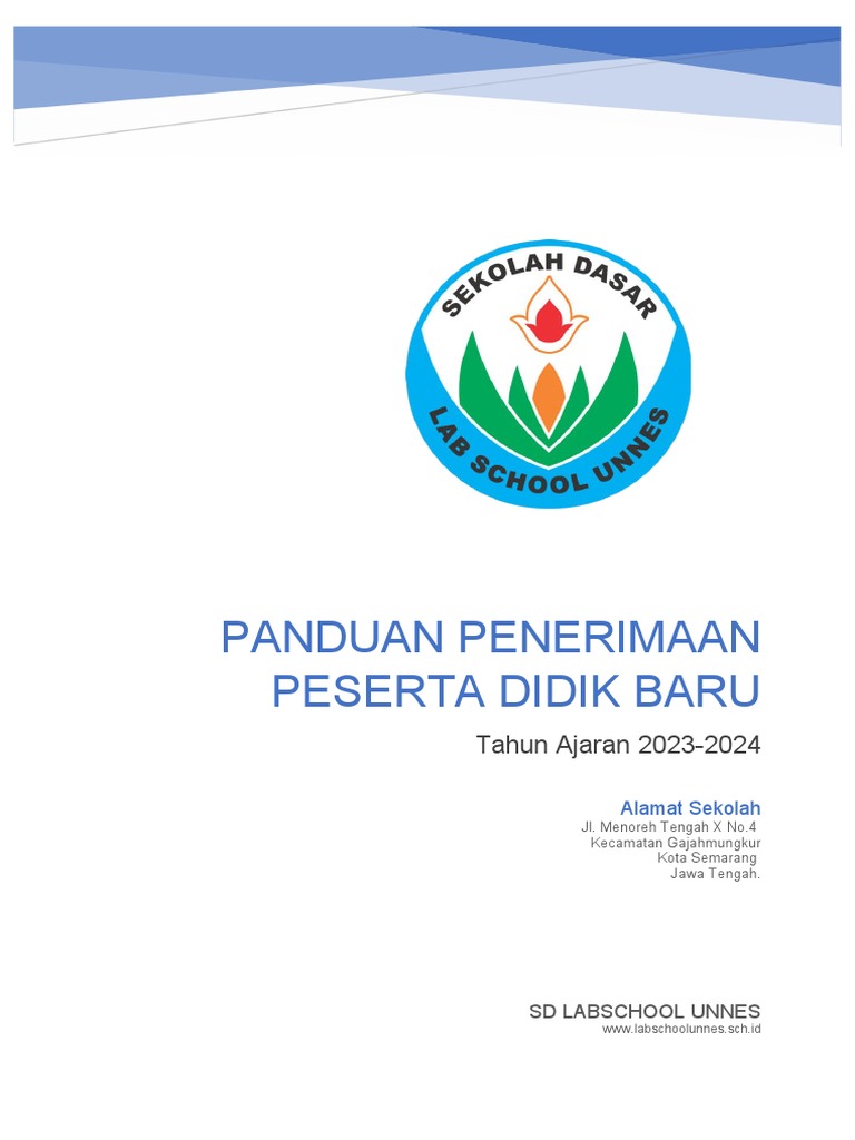 Panduan PPDB SD Labschool UNNES 2023-2024 | PDF
