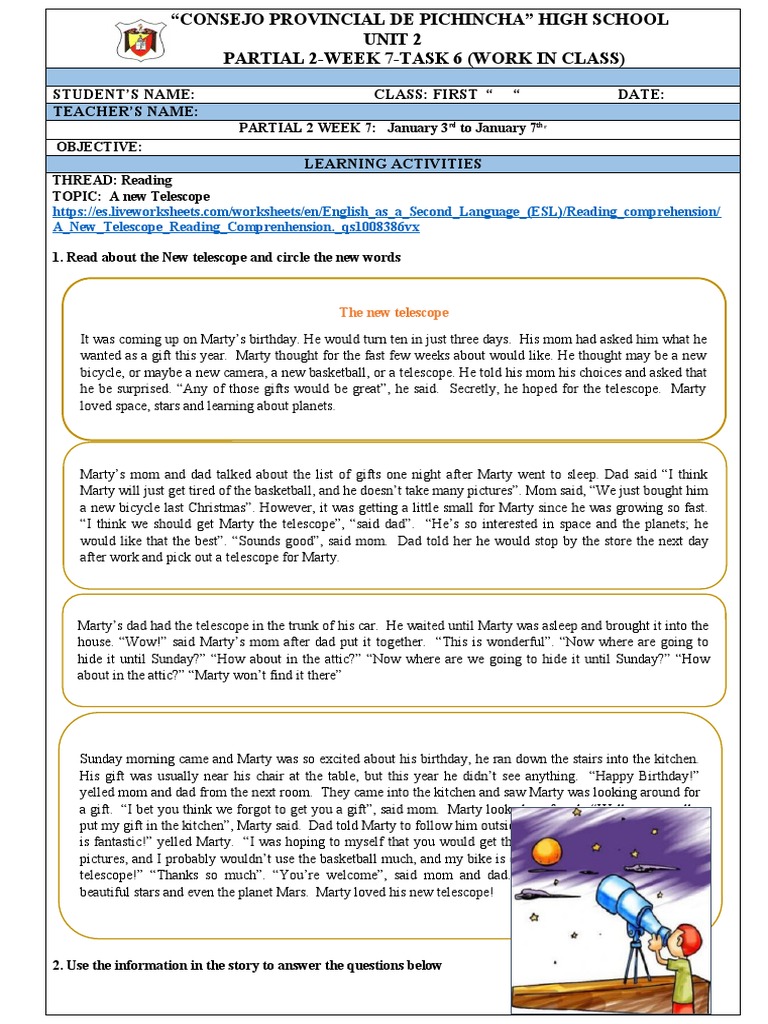 Partial 2 Week 7 Task 6 Work in Class | PDF
