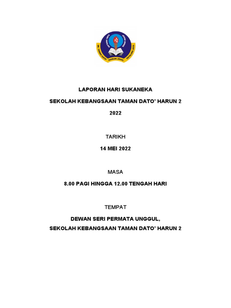 Laporan Hari Sukaneka 2022 | PDF