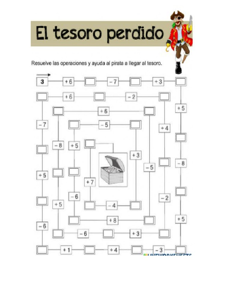 Ejercicios de Suma El Tesoro Perdido | PDF