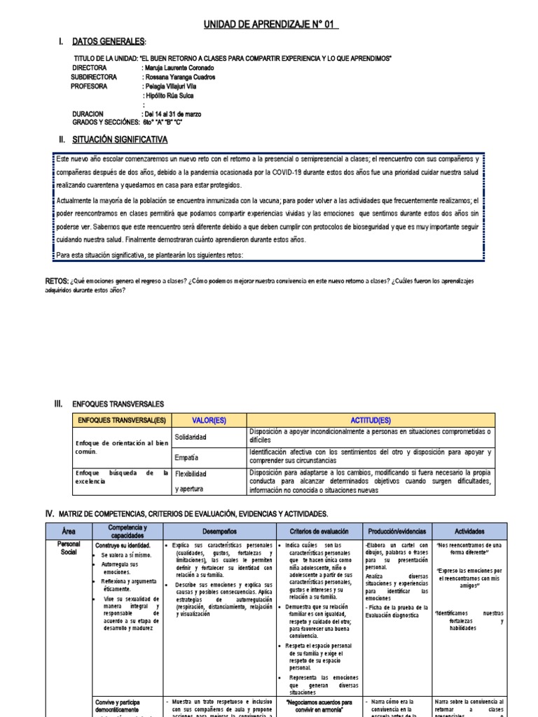 UNIDAD DE APRENDIZAJE 6to GRADO | PDF | Números | Estadísticas