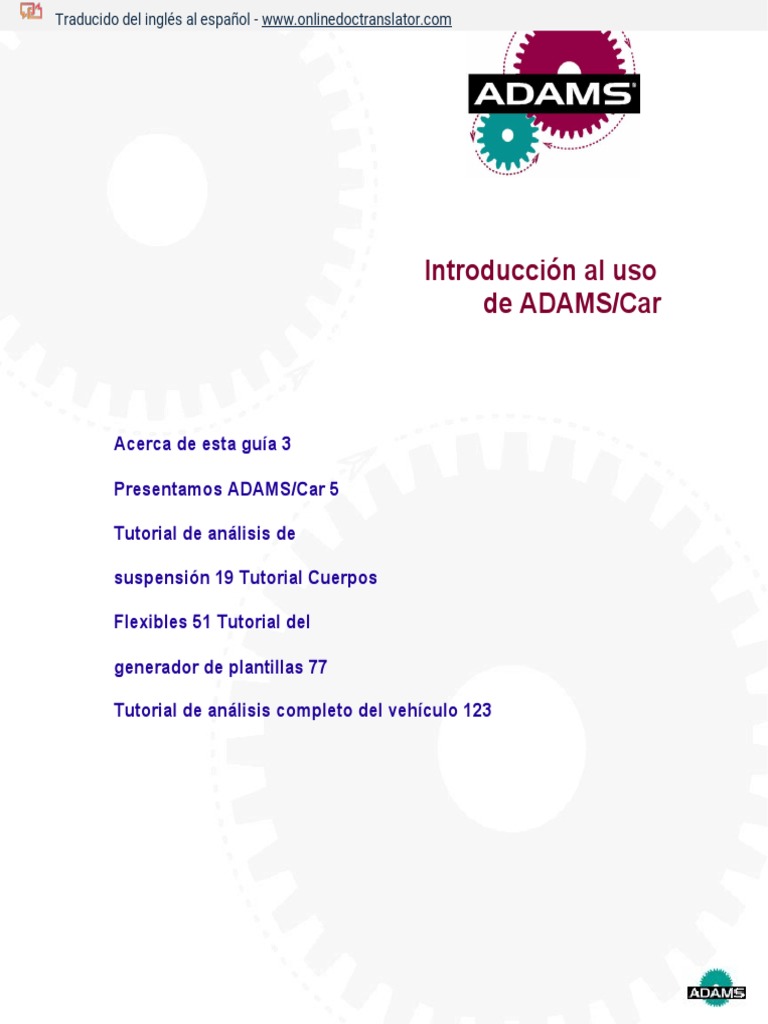 Getting Started Usings ADAMS-Car - En.español | PDF | Direccion | Eje