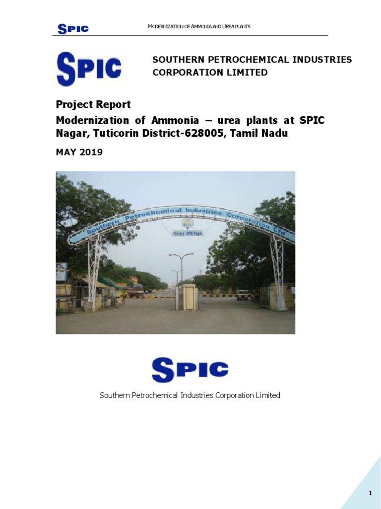 Project Report Modernization of Ammonia - Urea Plants at SPIC Nagar ...
