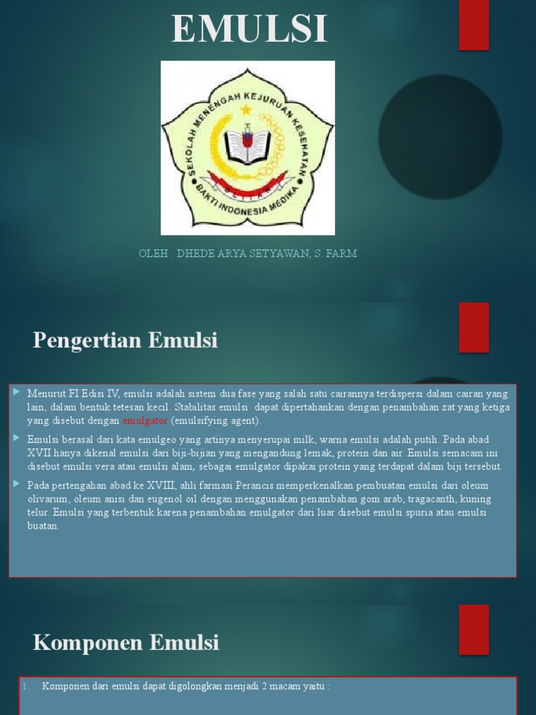 EMULSI PPT (Pertemuan 2) | PDF