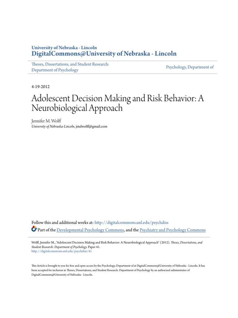 Fulltext | PDF | Decision Making | Adolescence