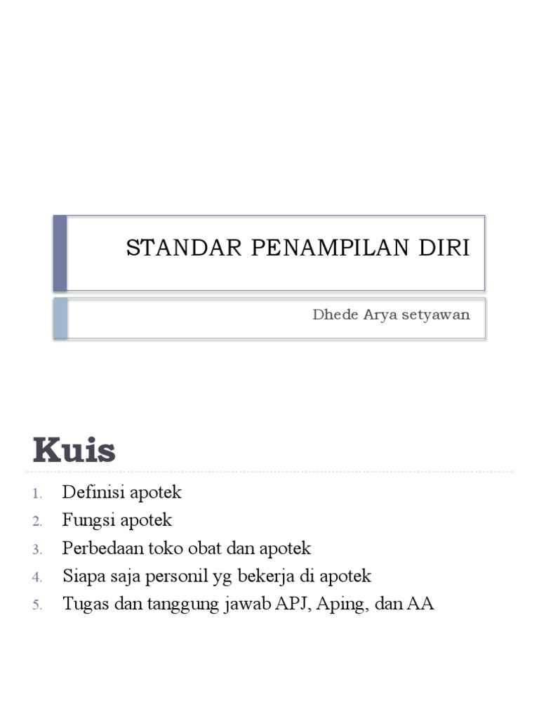 1 Standar Penampilan Diri | PDF | Karier & Perkembangan | Gaya Hidup