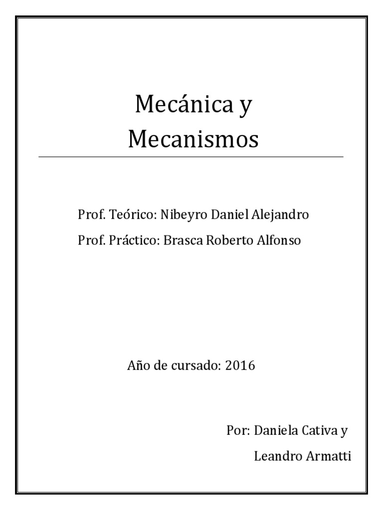 Mecánica y Mecanismos | PDF | Aceleración | Velocidad