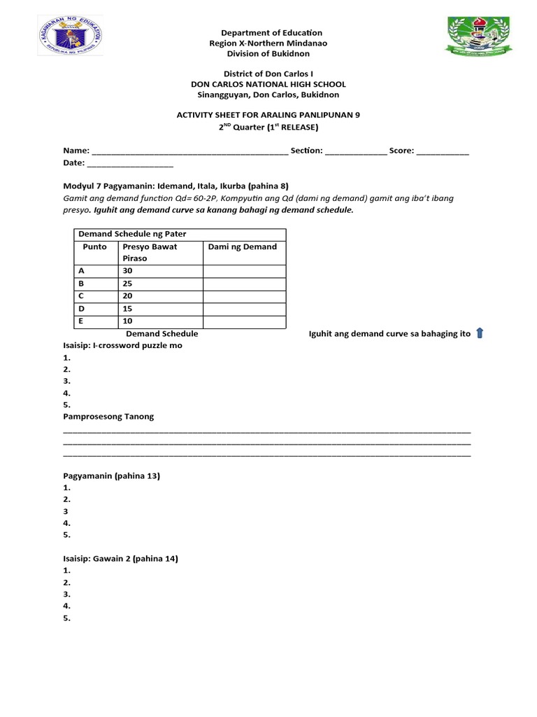AP 9 Activity Sheet Q2 1st Release | PDF