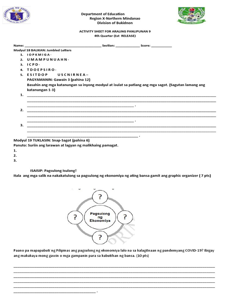 AP 9 Activity Sheet Q4 1st Release | PDF