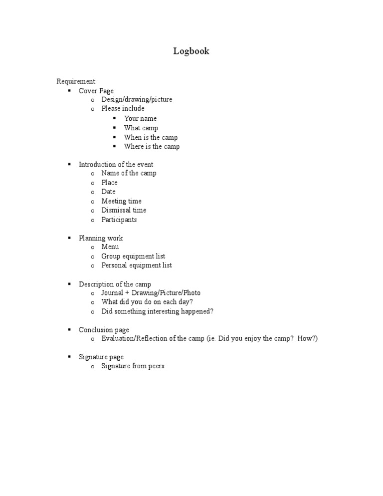 How To Make A Logbook | PDF
