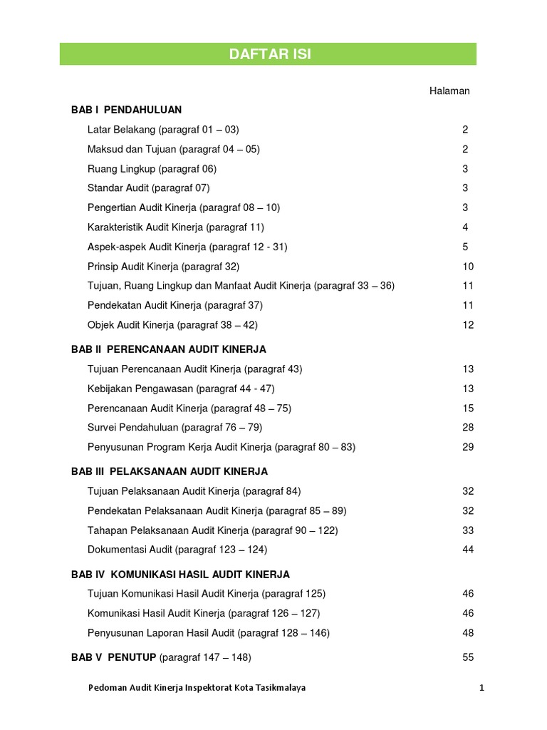 Pedoman Audit Kinerja Tasikmalaya | PDF | Teknologi & Rekayasa