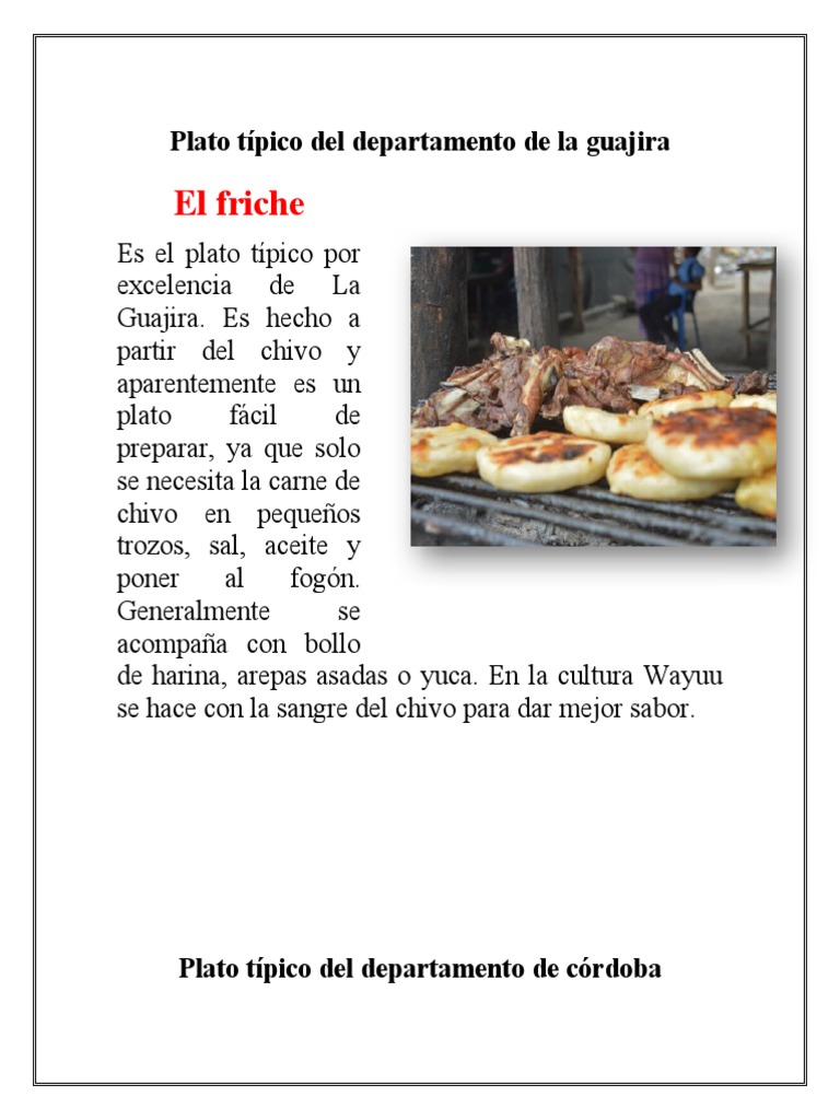 Friche: Plato Típico de La Guajira | PDF | Preparación de comida y ...