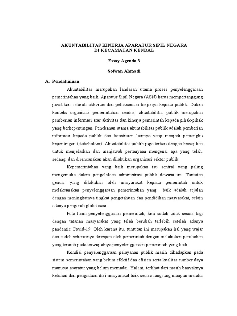 Sofwan Ahmadi Essay Agenda 3 | PDF