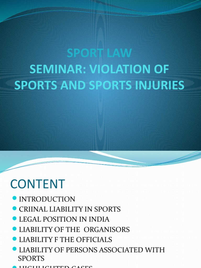 Violence in Sports and Sports Injuries | PDF | Criminal Law | Legal ...