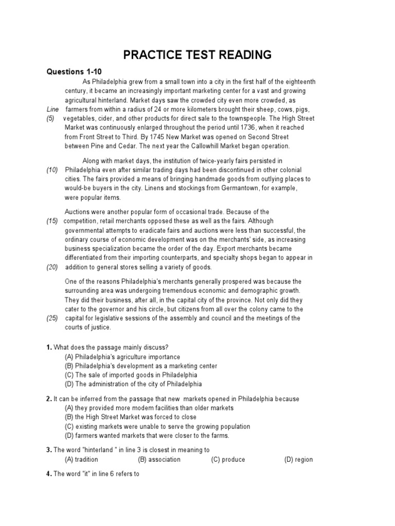 Practice Test Reading 1.4 | PDF | Clay