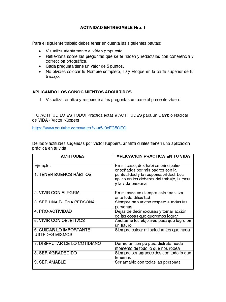 Actividad Entregable 1 | PDF | Relaciones personales, crianza y desarrollo personal