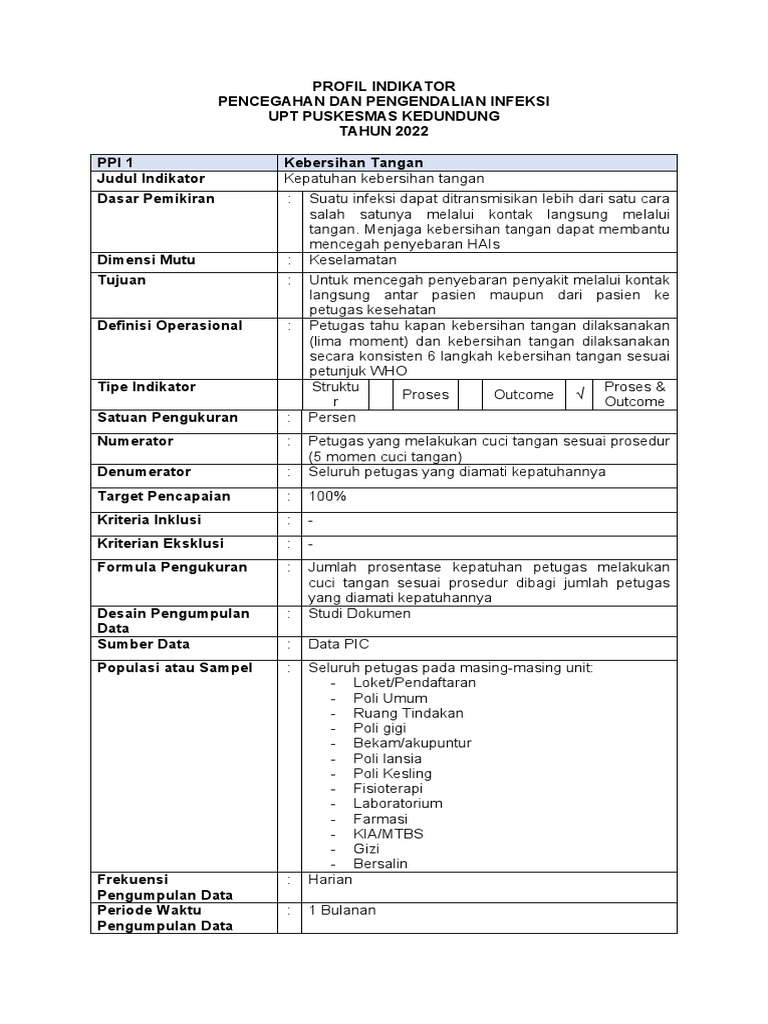 Profil Indikator Ppi | PDF