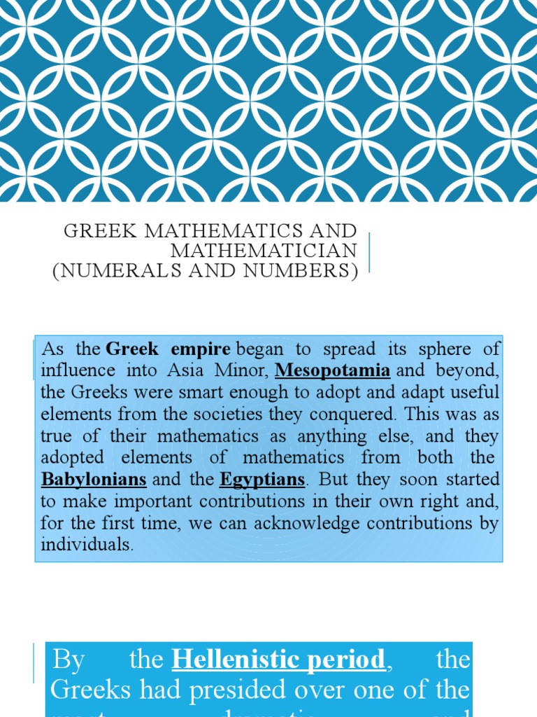 Greek Mathematics and Mathematician | PDF | Infinity | Geometry