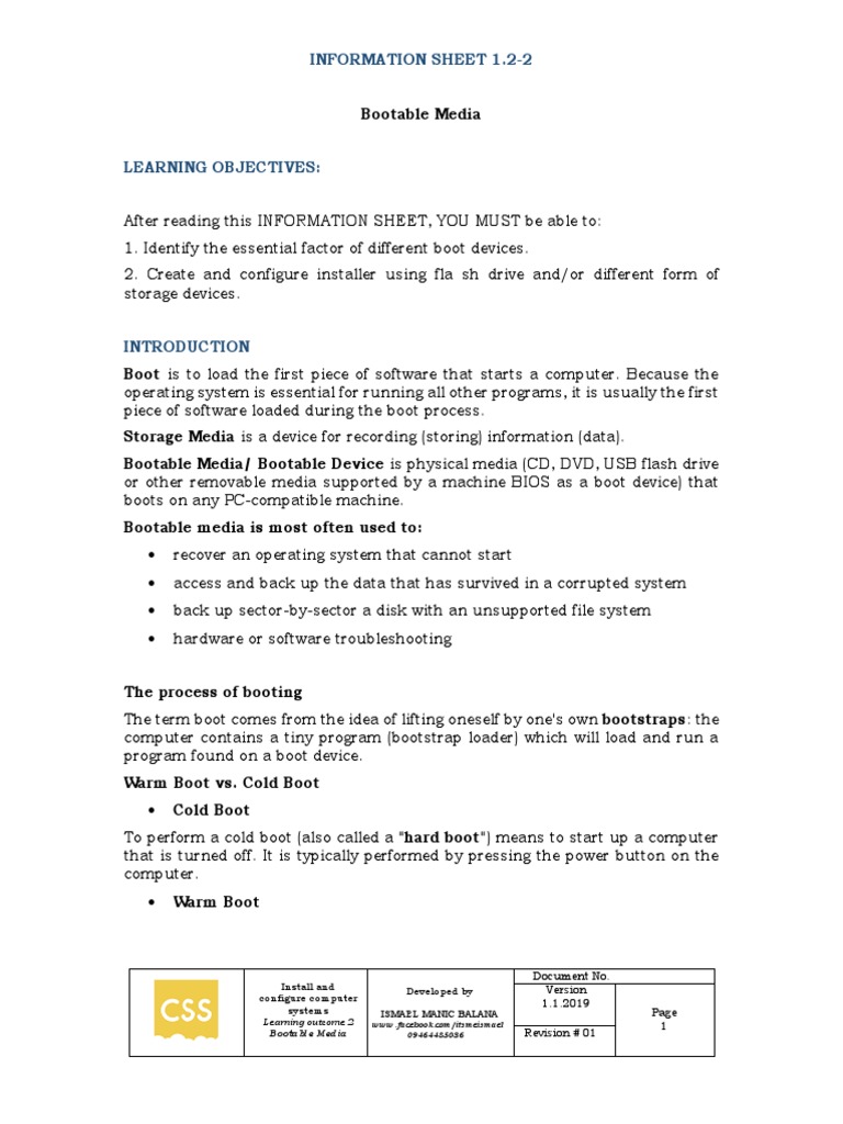 Module 7 - Bootable Media | PDF | Booting | Usb Flash Drive