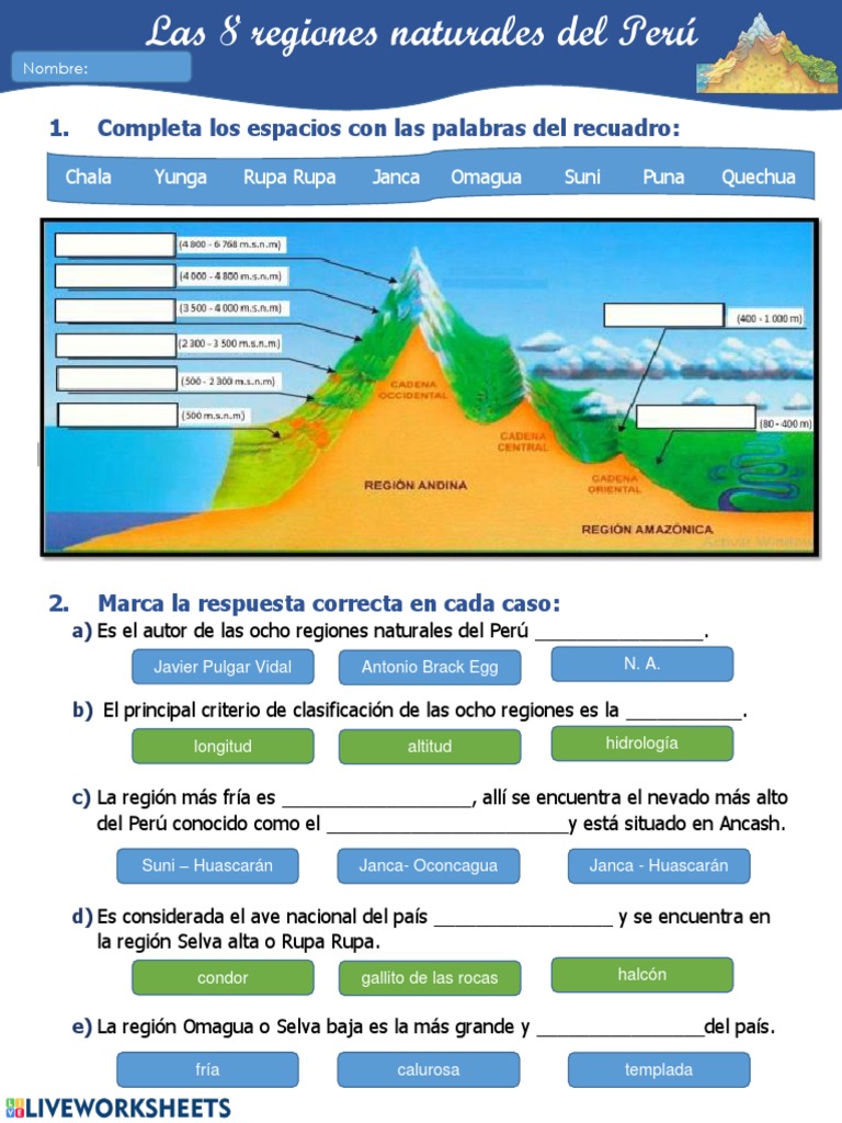 Las 8 Regiones Del Peru | PDF | Perú | Andes
