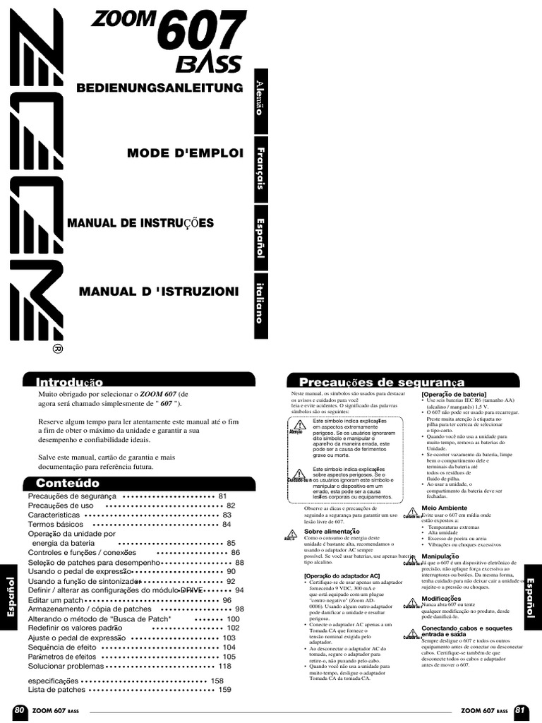 Manual Zoom 607 Traduzido | PDF | Fonte de energia